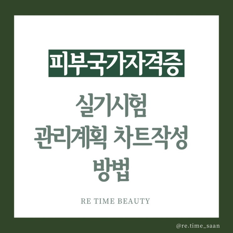 피부국가자격증 관리계획 차트 작성 관리계획 차트 쉽게 알기 가산피부국가자격증 수강 네이버 블로그