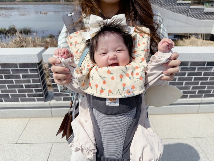 에르고베이비 소프트 아기띠침받이 어깨부터 아기 얼굴에 닿는 부분까지 모두 커버해줘요~ 네이버 블로그