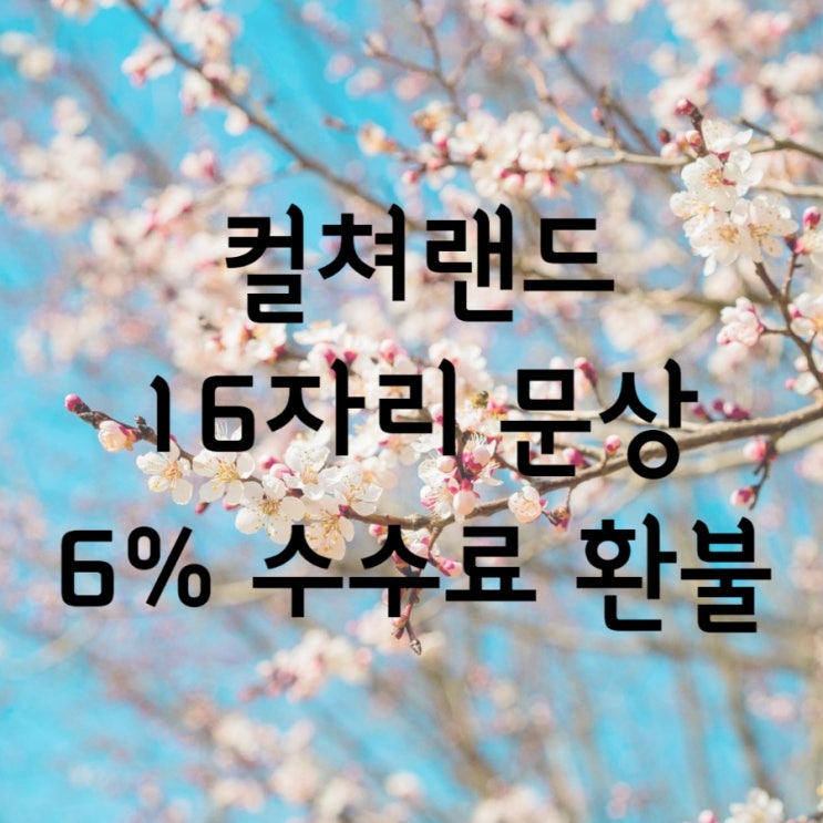 컬쳐랜드 문화상품권16자리 6 수수료로 현금화하기 네이버 블로그