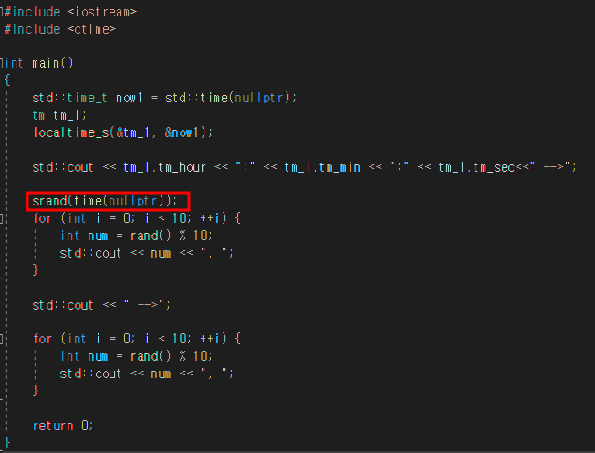 [C++] 난수(random number) 생성하는 방법 random 라이브러리 rand() localtime_s random ...