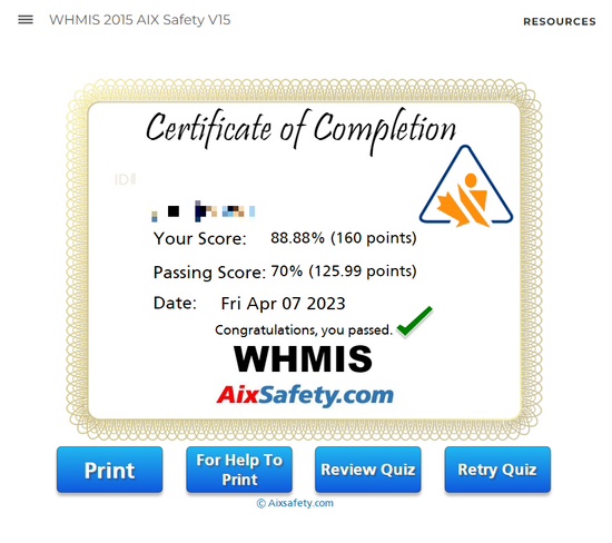 캐나다무료자격증: WHMIS Certificate : 네이버 블로그
