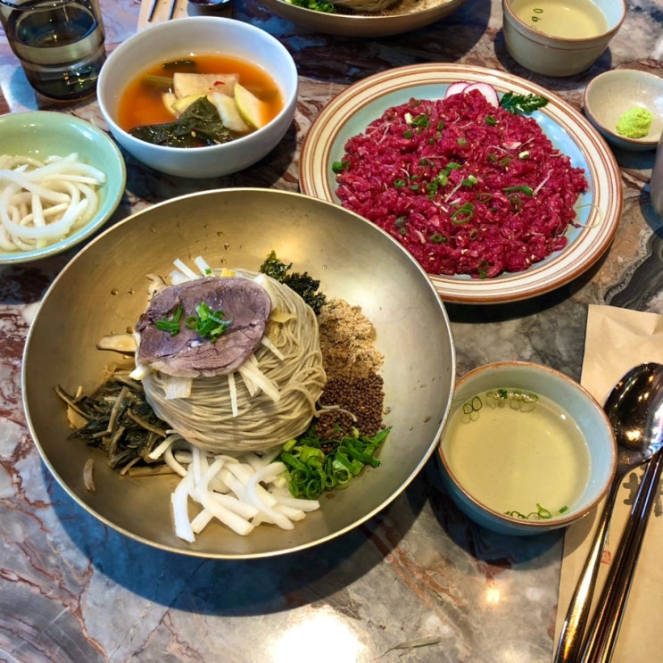 광평 평양냉면갈비 삼성점 또간집 박성웅 정우성 맛집 웨이팅 고소함 끝판왕 골동면 육회 돔베고기 네이버 블로그