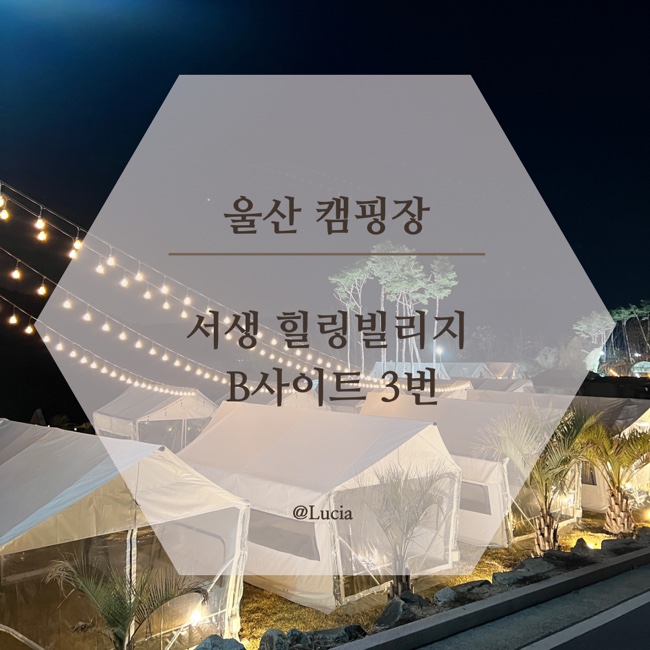 서생 힐링빌리지 B사이트 3번 B3 (로티캠프 빅스퀘어) : 네이버 블로그