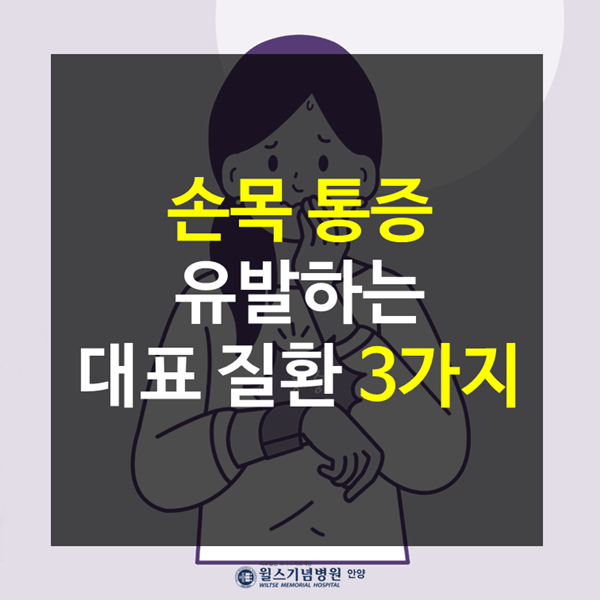 안양윌스기념병원 손목 통증 유발하는 대표 질환 3가지│손목터널증후군 손목건초염 손목무혈성괴사│평촌정형외과 네이버 블로그