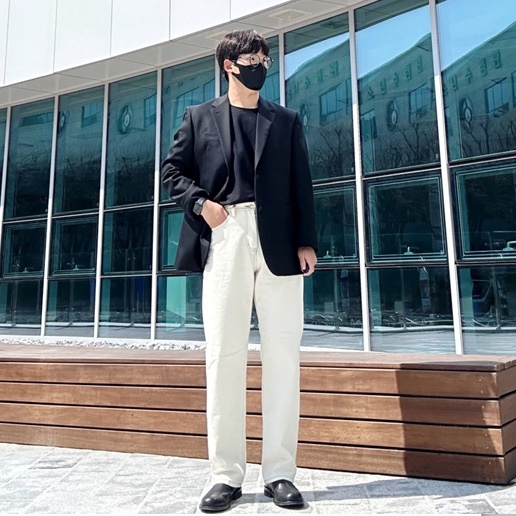 남자 크림진 화이트진 화이트데님 봄코디 오더아카이브 팬츠로 완성하기 네이버 블로그