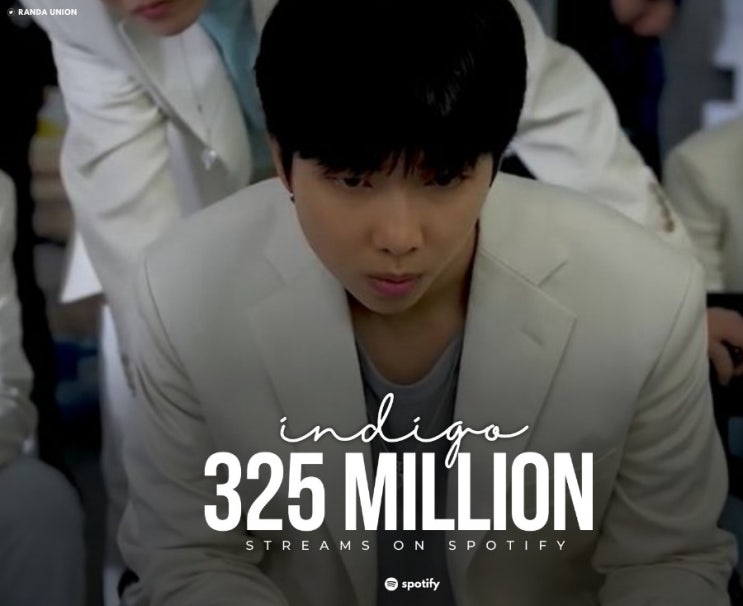 방탄소년단 RM "Indigo" 325M streams on Spotify : 네이버 블로그
