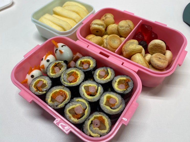 어린이집 소풍 도시락 꼬마김밥과 메추리알 병아리로 꾸미기 네이버 블로그