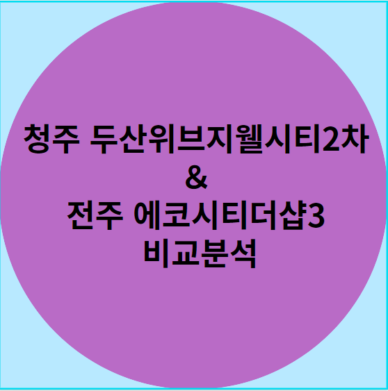 청주 두산위브지웰시티2차 ＆ 전주 에코시티더샵3차 아파트 비교분석 네이버 블로그