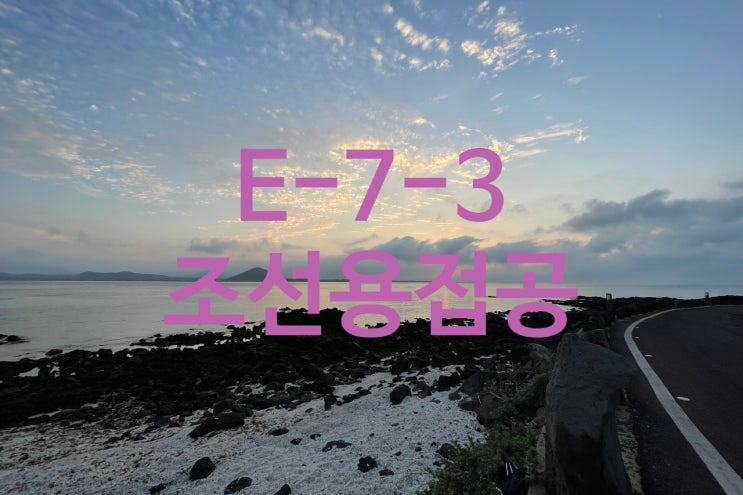 E73비자 조선용접공 선박전기원 선박도장공 유학생 특례 네이버 블로그