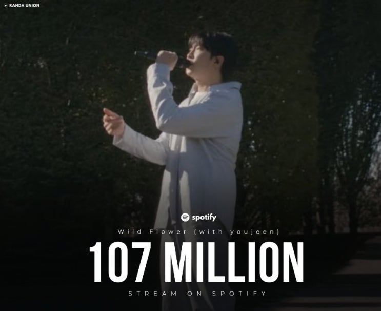 방탄소년단 RM "Wild Flower (with youjeen)" 107M on Spotify : 네이버 블로그