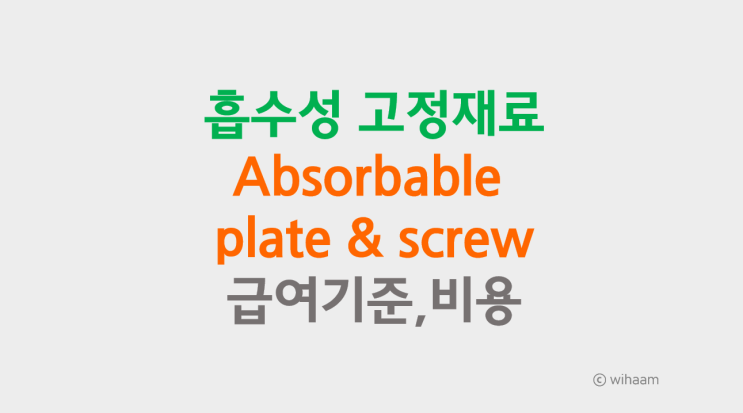 흡수성 고정재료 급여기준 (안면 골절 Absorbable plate & screw 급여기준과 비용) : 네이버 블로그