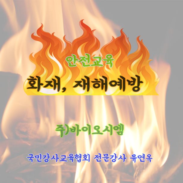 화재 재해 안전교육 몸이 있는 곳에 마음 두고 일하자 주 바이오시엠 출강 후기 국민강사 교육 협회 안전교육 전문강사 유연옥
