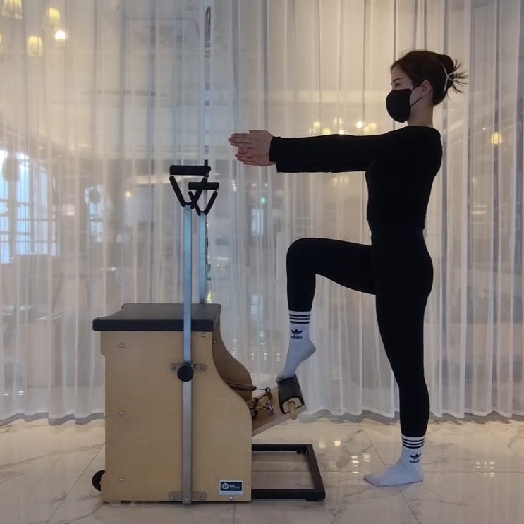 로즈필라테스 체어 : 레그프레스 - 스탠딩(Chair : Leg Press - Standing) : 네이버 블로그