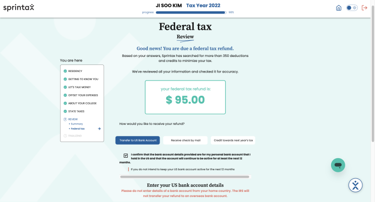 미국 꿀팁 | J1비자 Sprintax 세금신고 총정리_FEDERAL INTEREST WITHHELD _CHASE 체이스은행 ...