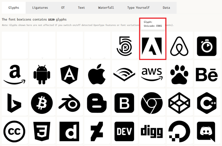 woff 폰트에서 unicode 값을 확인하는 방법 : 네이버 블로그