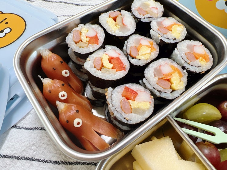유치원 소풍 도시락 꼬마김밥 소세지문어 만들기 네이버 블로그