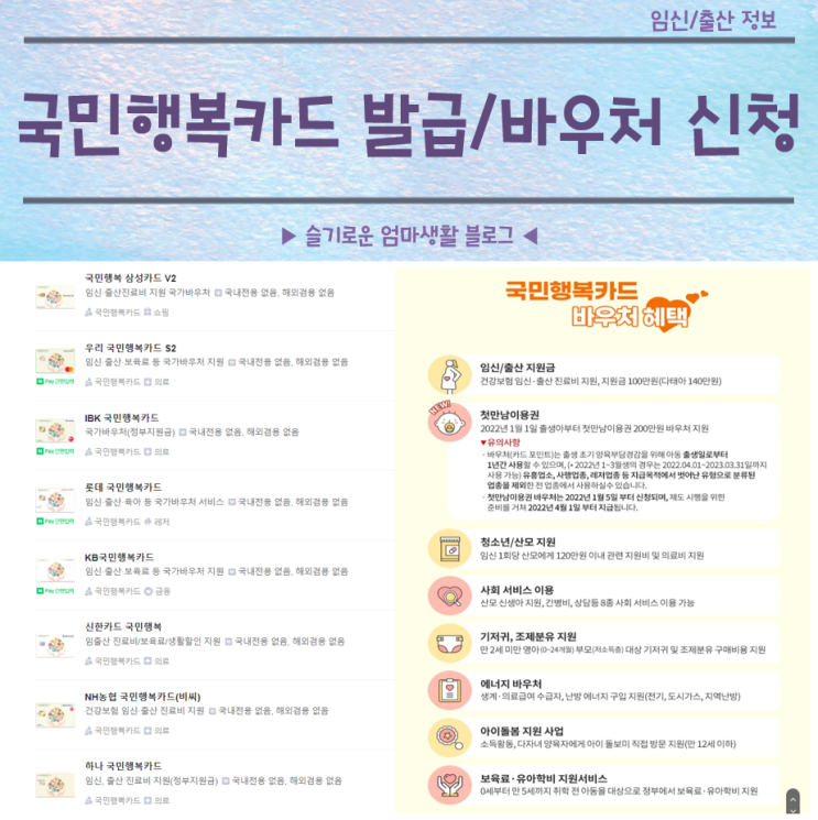 국민행복카드 발급 후 바우처 신청하기(롯데카드, 베베폼) : 네이버 블로그