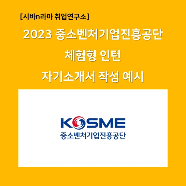 자소서 작성예시 2023 중소벤처기업진흥공단 체험형 인턴 시바쌤 네이버 블로그