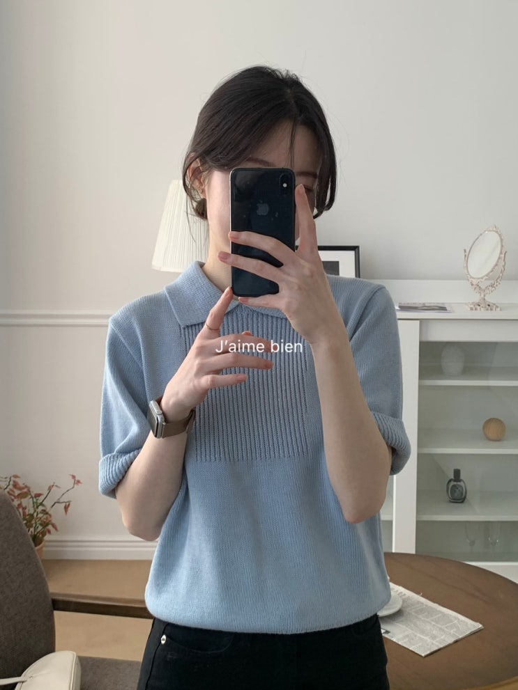 [오늘의 코디] 카라반팔니트 / 데일리하게 착용가능한 니트 / 앤유브라운 / 소라색니트 : 네이버 블로그