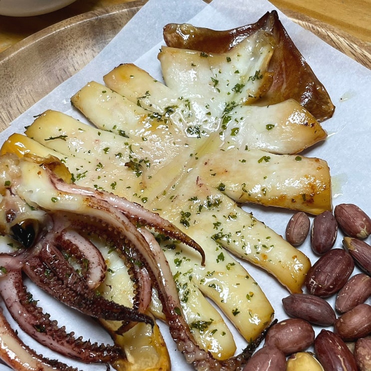 온미랑 피데기 반건조오징어 버터구이 에어프라이어 초간단 안주 레시피 네이버 블로그