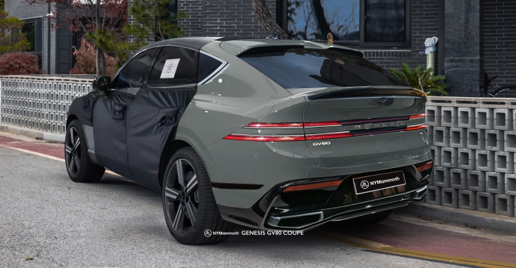 제네시스 GV80 쿠페- 후측면 위장막 제거: 이렇게 나옵니다!! GENESIS GV80 COUPE- REAR SIDE #뉴욕 ...