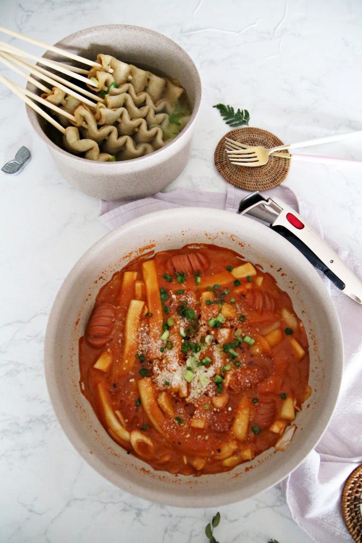 배떡 로제떡볶이 만들기 인덕션프라이팬 후라이팬세트 분식 로제떡볶이 소스 레시피 네이버 블로그