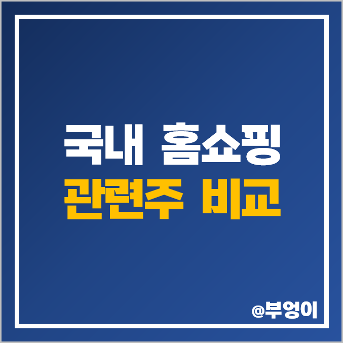 국내 홈쇼핑 관련주 비교 현대홈쇼핑 태광산업 롯데쇼핑 Gs리테일 Cj Enm 주식 주가 Per Pbr 배당금 시가총액 순위