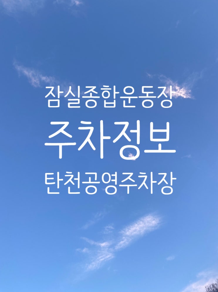 잠실종합운동장 인근 주차 정보잠실종합운동장 주차장 잠실한강공원주차장 탄천공영주차장코엑스인근 운영시간 가격 네이버 블로그