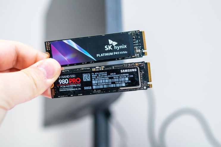 하이닉스 P41 2tb vs 삼성 980 pro 내돈내산 비교 후기 m.2 SSD NVMe 방열판 마이그레이션 : 네이버 블로그