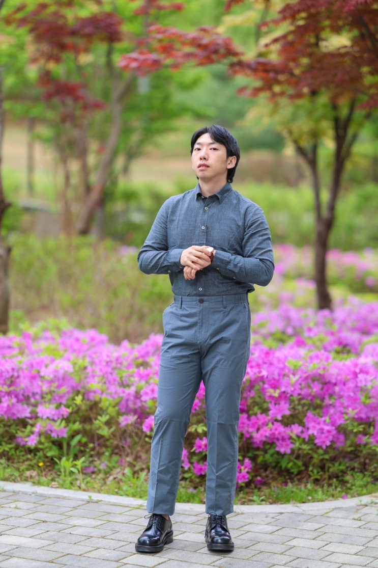 키작은 남자 코디 브렌우드 면바지 브랜드 치노팬츠 린넨셔츠 미니멀룩 네이버 블로그