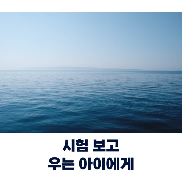 시험보고 우는 아이에게 : 네이버 블로그