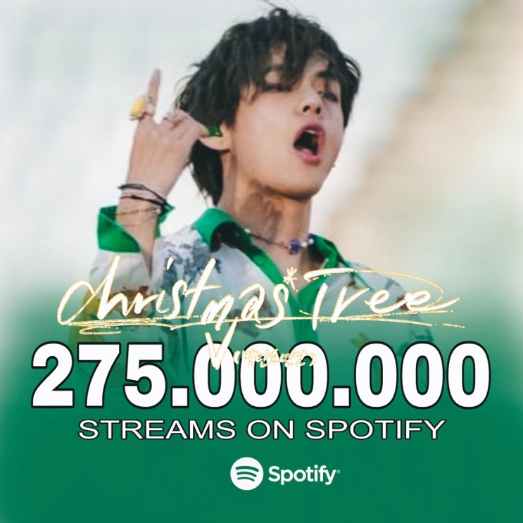 "Christmas Tree" by BTS V has surpassed 275 million streams on Spotify ...