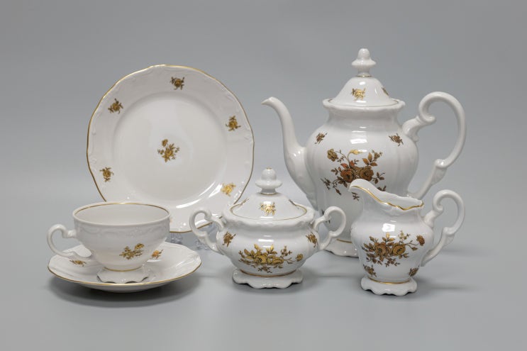 🍏(일부 판매완료) 빈티지 바이마르 커피팟, 슈거볼과 크리머, 찻잔 트리오 Vintage Weimar Coffee Set ...