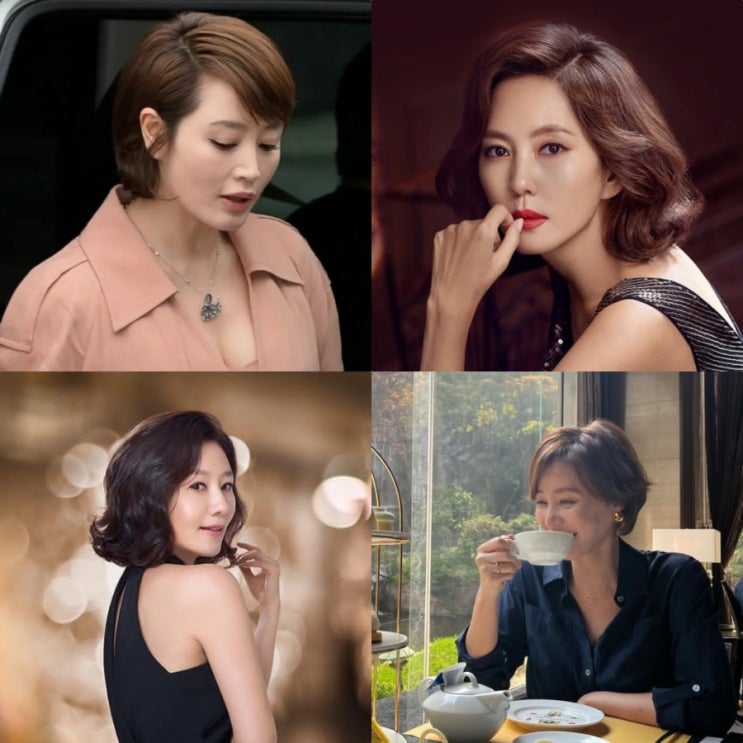 중년여성 헤어스타일 50대 60대 여자 둥근 얼굴형 짧은 머리 숏컷 단발펌 김희애 김혜수 김남주 김성령 머리