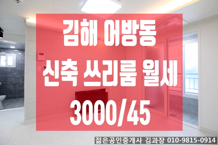 김해쓰리룸삼정동 신축 쓰리룸 거실1 방2 풀옵션 화이트톤 인제대역 부근 김해 Lh전문 중개사 네이버 블로그