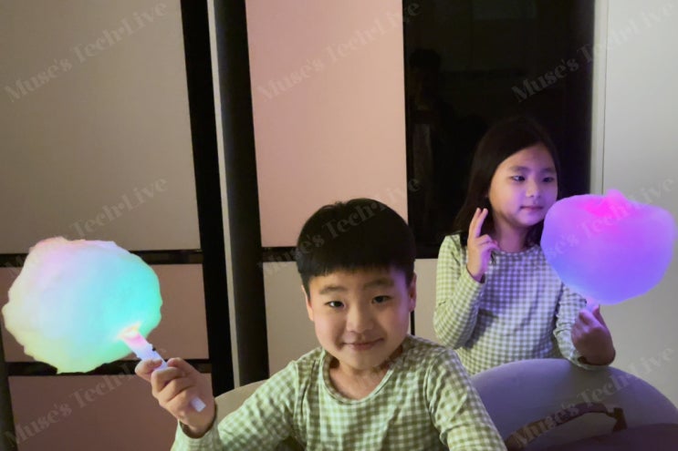 솜사탕기계로 자일리톨 웰빙 간식 오로라 솜사탕 만들기 : 네이버 블로그