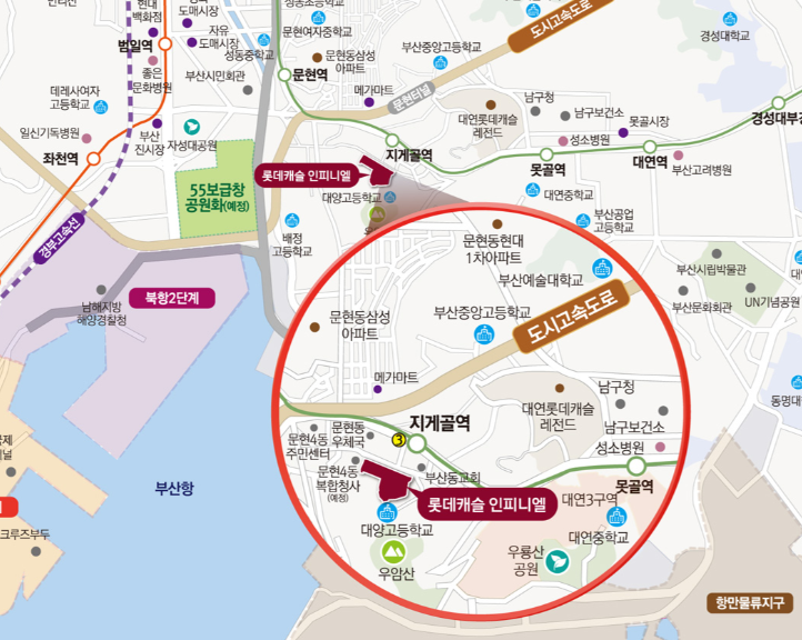 문현 롯데캐슬 인피니엘 분양 간단 리뷰조감도 위치 평면도 미친 분양가 평당공사비 초등학교 배정 입지분석문현동