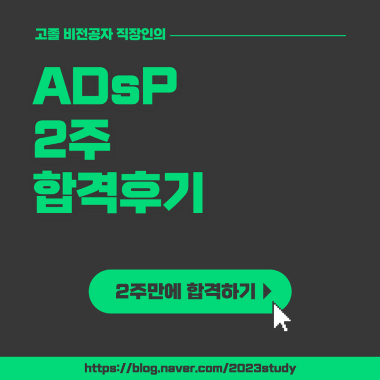 고졸 비전공자 직장인의 ADsP 2주 합격 후기 : 네이버 블로그