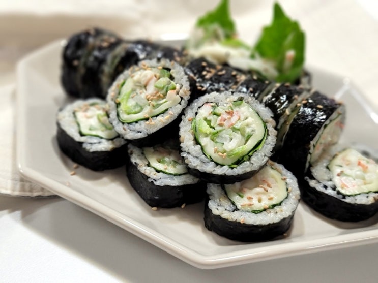 크래미 샐러드 김밥 양파 와사비 김밥 상큼한 여름 김밥 만들기 네이버 블로그