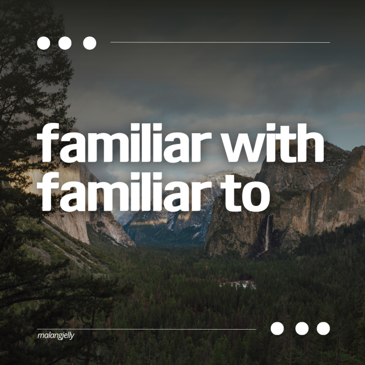 be familiar with / familiar to 뜻 차이 정리 : 네이버 블로그