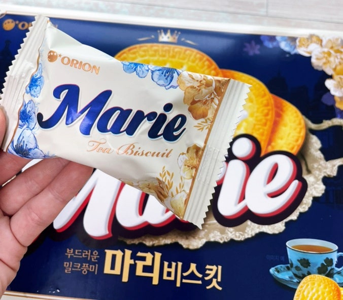 커피와 함께 먹으면 진한 밀크풍미가득한 신상 과자 오리온 마리marie 티 비스킷 네이버 블로그