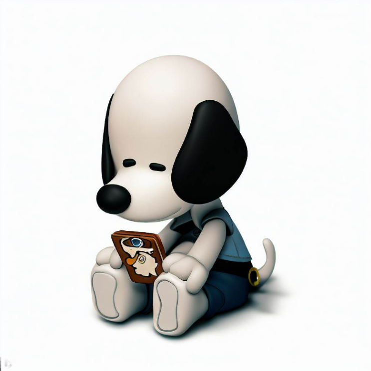 Bing 으로 그린 스누피가 휴대폰 게임을 하는 그림.... : 네이버 블로그