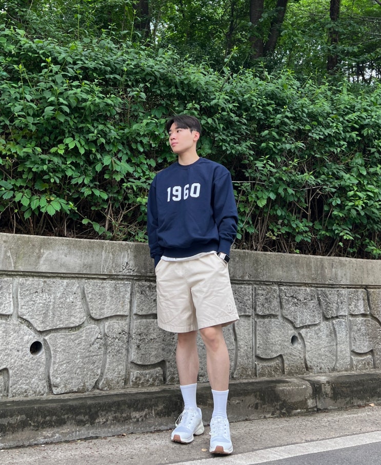 남자 바지 MLB 편하게 입기 좋은 와이드 반바지 밴딩 팬츠 여름휴가 코디 완성 : 네이버 블로그