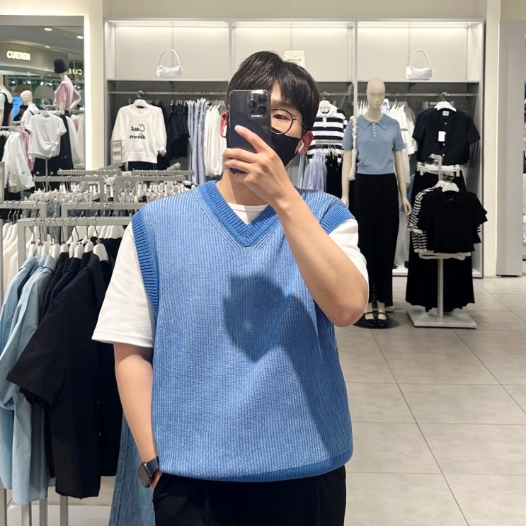 에잇세컨즈 니트 조끼 여름 남자 소개팅룩 코디로 알맞아요 네이버 블로그