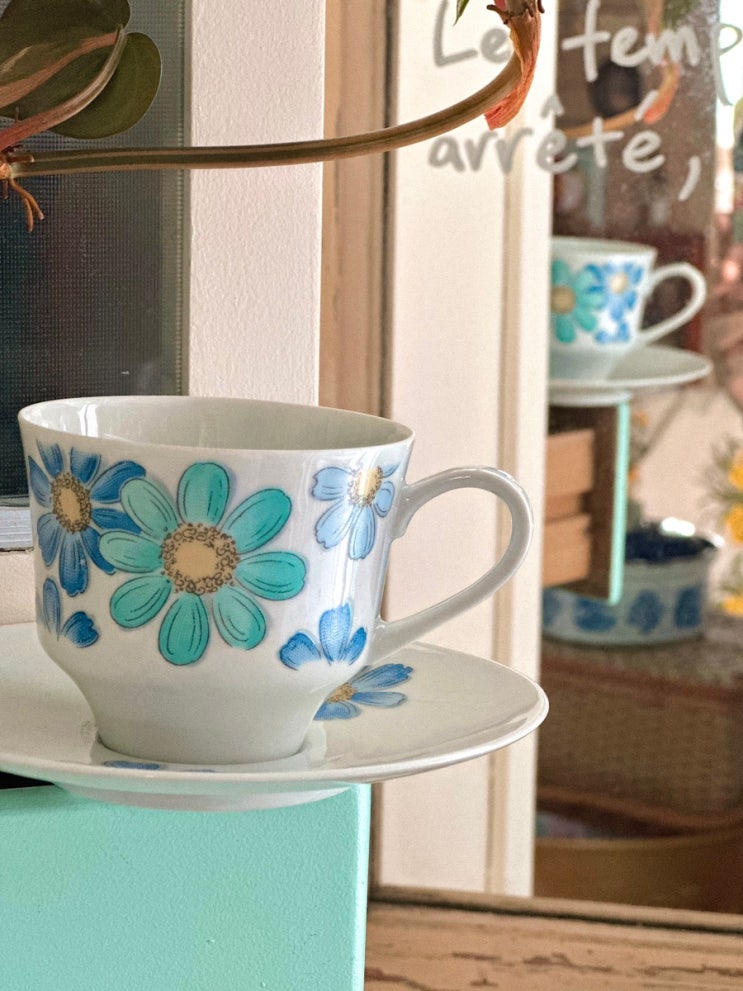 (💚판매완료💚) 바바리아 블루플라워 커피컵&소서 / Bavaria Blue flower coffee cup&saucer ...