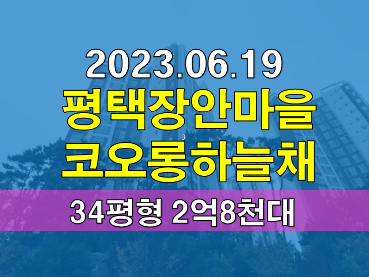 평택시아파트경매 장안동 평택장안마을 코오롱하늘채 34평형 2억8천대 급매 추천매물 네이버 블로그