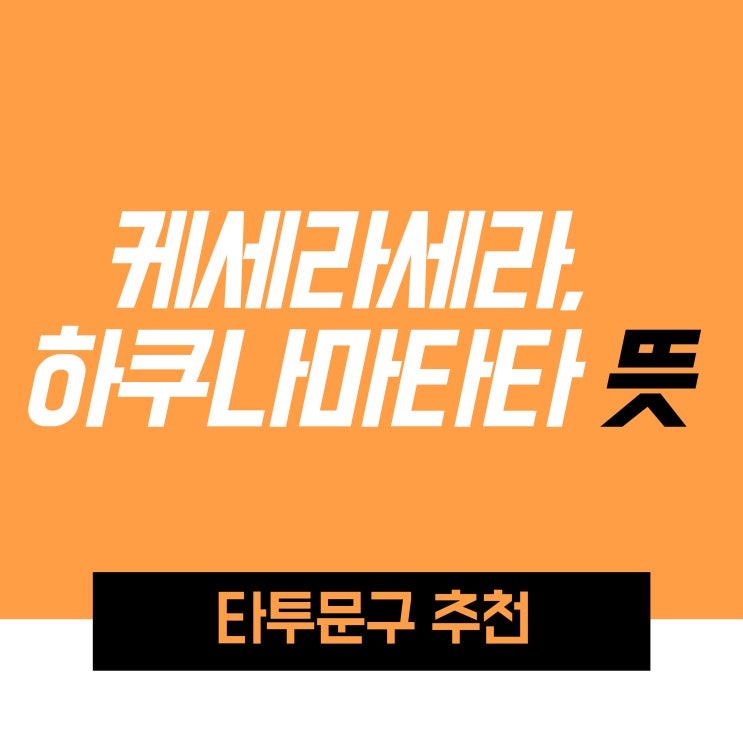 케세라세라뜻 하쿠나마타타 카르페디엠 등 예쁜 타투문구 추천까지 네이버 블로그