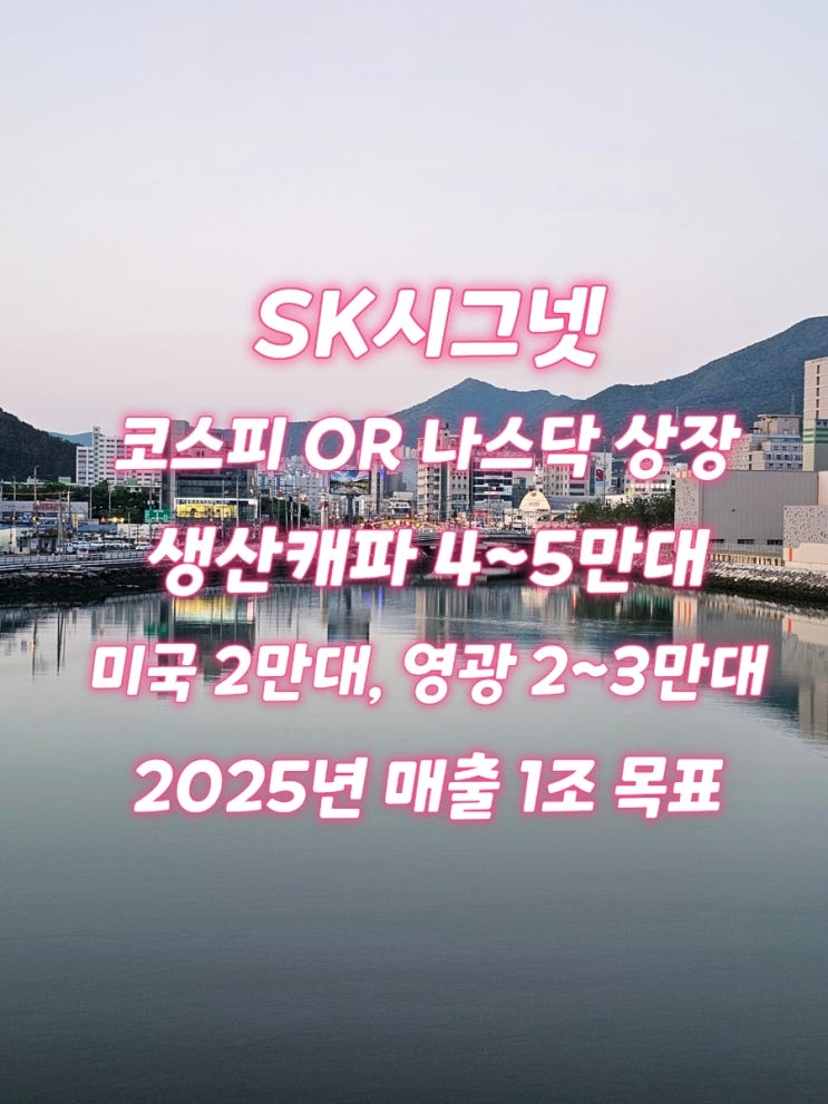 SK시그넷, 2025년까지 매출 1조 목표 : 네이버 블로그