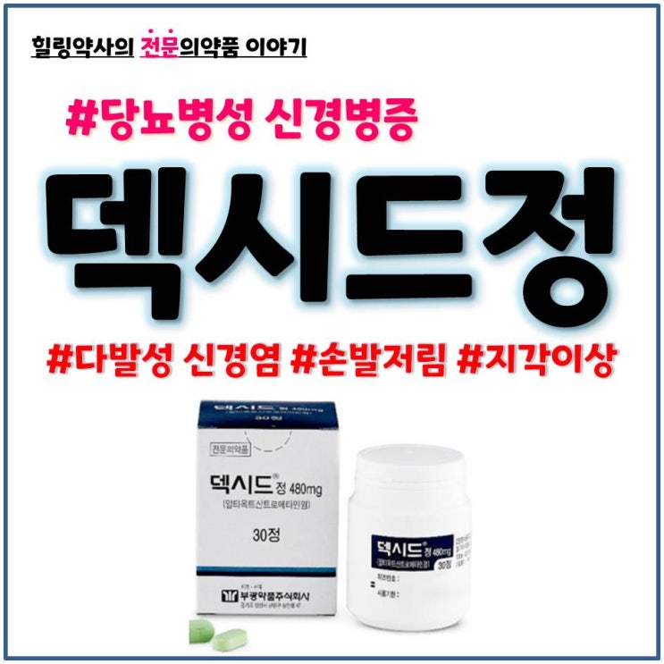 덱시드정 덱시드 480mg 당뇨병성 신경병증 손발저림 지각이상 약 저림 통증 부작용 성분 효능 효과 복용법 주의사항 네이버 블로그