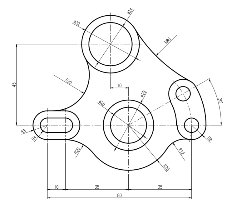 Autocad 기초 도면 그리기 접점 및 필렛을 이용한 도면 그리기 네이버 블로그